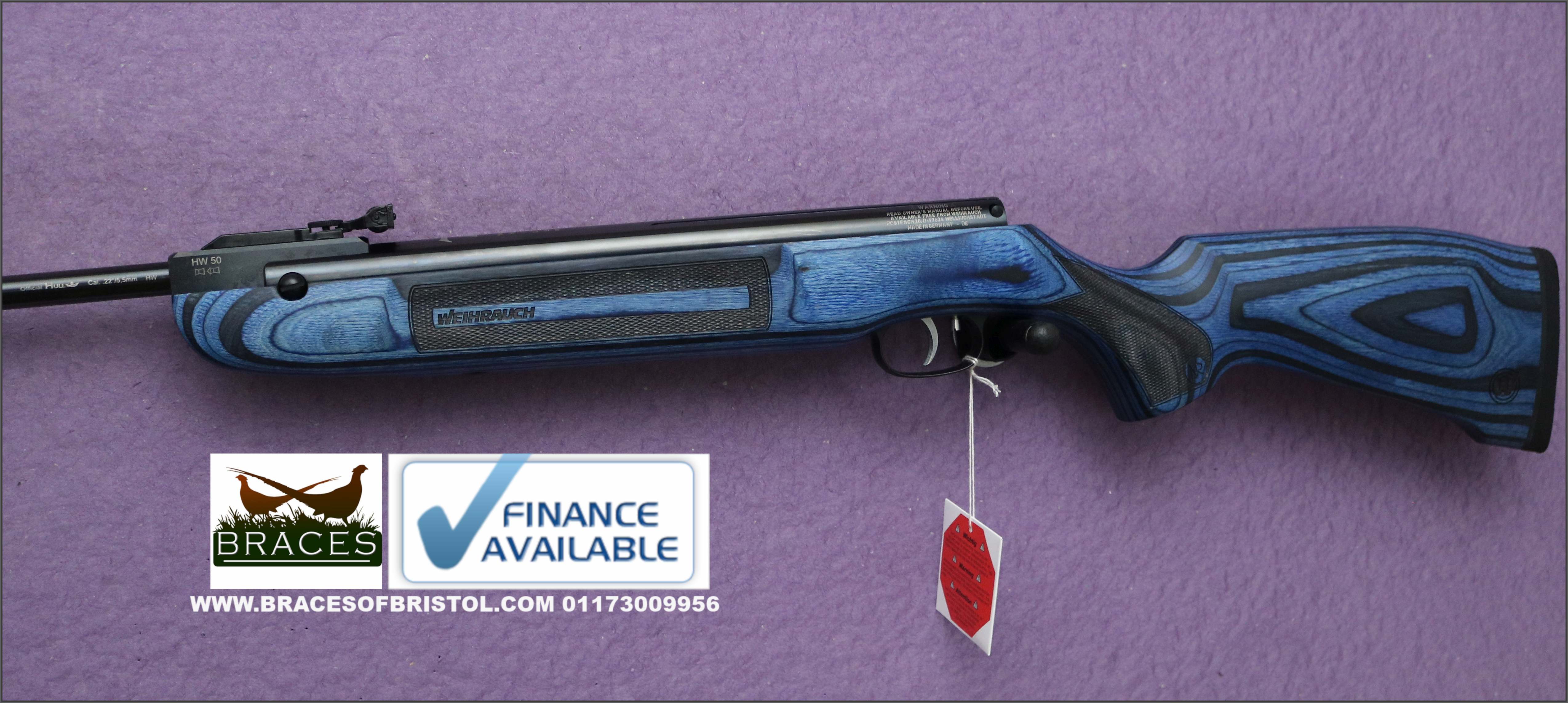 Weihrauch Hw 50 Jubilee Limited Edition Blue Laminate .177 - Braces of ...